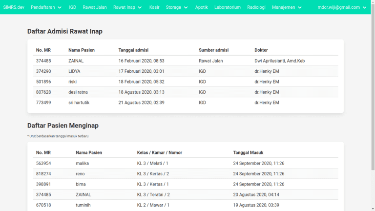 Source Code Aplikasi Sistem Informasi Manajemen Rumah Sakit (SIMRS) Berbasis Node JS - Demo ePlusGo