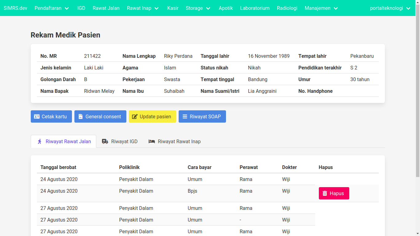 Source Code Aplikasi Sistem Informasi Manajemen Rumah Sakit (SIMRS ...