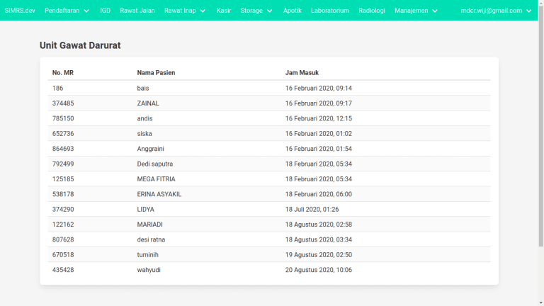 Source Code Aplikasi Sistem Informasi Manajemen Rumah Sakit (SIMRS) Berbasis Node JS - Demo ePlusGo
